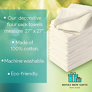 Honey Dew Gifts Home Decor, Grandma's Kitchen Love Served Daily Flour Sack Towel, 27 inch by 27 inch, 100% Cotton, Highly Absorbent, Multi-Purpose Towel
