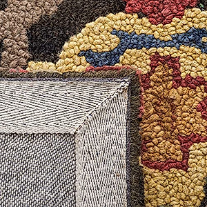 SAFAVIEH Blossom Collection 3' x 5' Charcoal/Multi BLM402H Handmade Premium Wool Entryway Living Room Foyer Bedroom Accent Rug