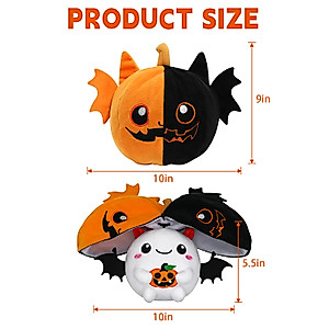 NJXQLL Halloween Plush Toys, Halloween Stuffed Animal Plush Pillow, Pumpkins Ghosts Halloween Plushies Toys for Adults and Kids, Halloween Christmas Birthday Party Home Decor