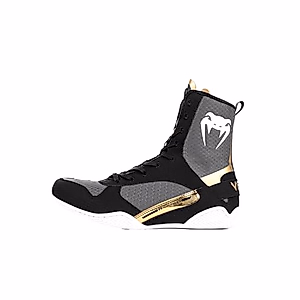Venum Elite Boxing Shoes - Black/White-Gold