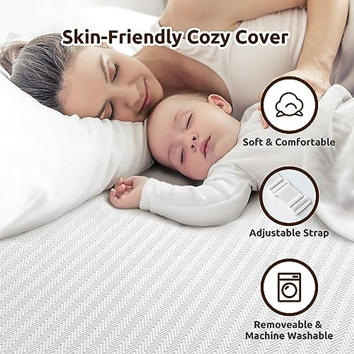 UniPon 2 Inch Gel-Infused Memory Foam Mattress Topper for Full Size Bed, Ventilated Bed Foam Topper for Back Pain and Pressure Relief, High-Density Cooling Mattress Pad with Removable & Soft Cover