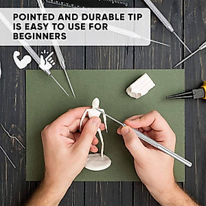 KETAR 4 Pcs Modeling Clay Carving Tools - Needle Tool Carving Kit Ceramic Pro Needles Detail Tools Sculpture Making Texture Tools