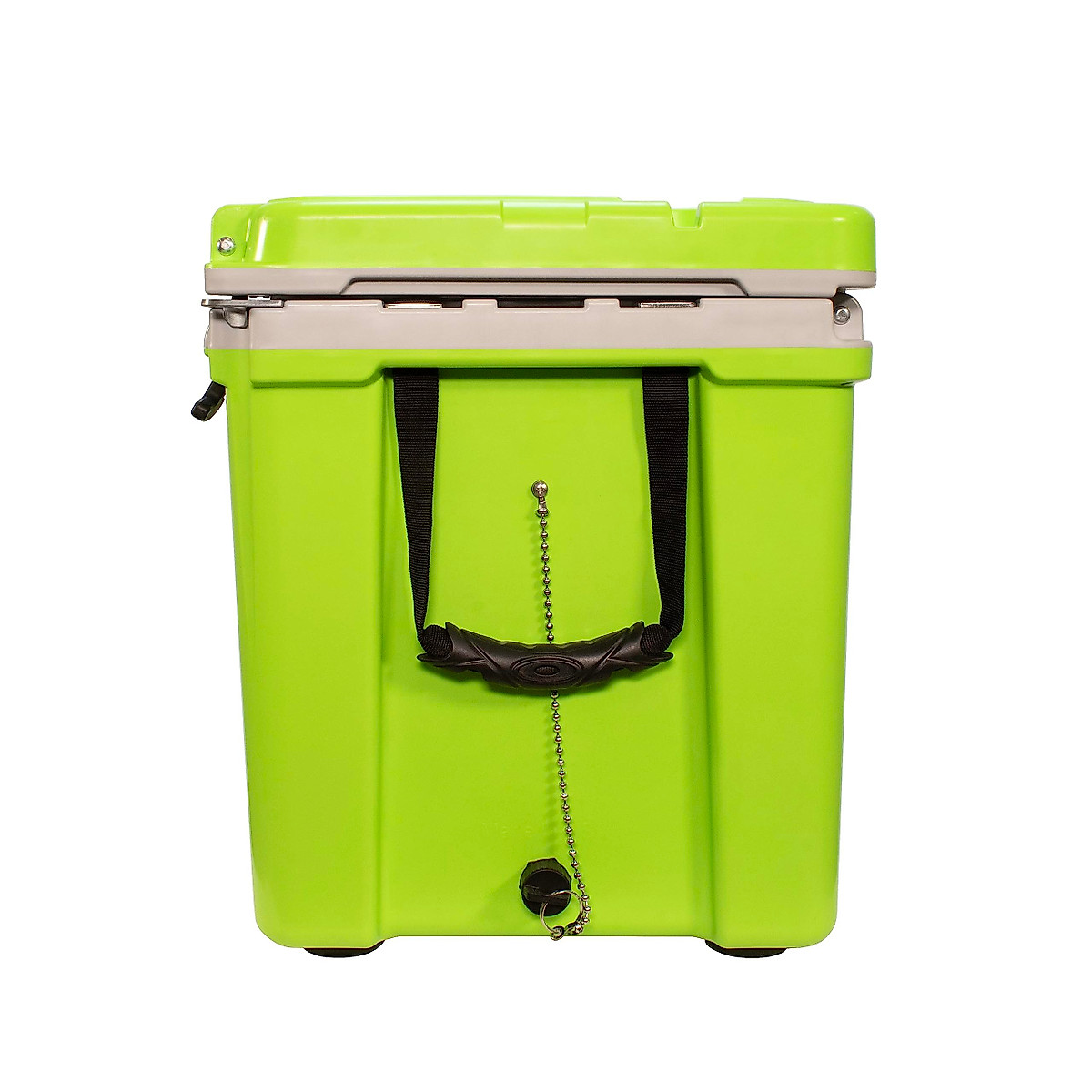 Made in USA Frosted Frog Hyper-Light 54 Quart Hard Cooler Insulated Portable Ice Chest Box for Beach, Beverages, Camping, Fishing, Boat, Barbecue, 30% Lighter Than Rotomolded Coolers (Green and Gray)