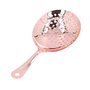Julep Strainer, Stainless Steel Bar Strainer Cocktail Strainer Spoon for Home Bar, 6.9 x 2.9in(Rose Gold)