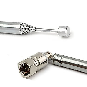 E-outstanding Telescopic Antenna 7 Section F Type Connector DAB Radio Replacement Antenna for TV AM FM Radio Stereo Receiver