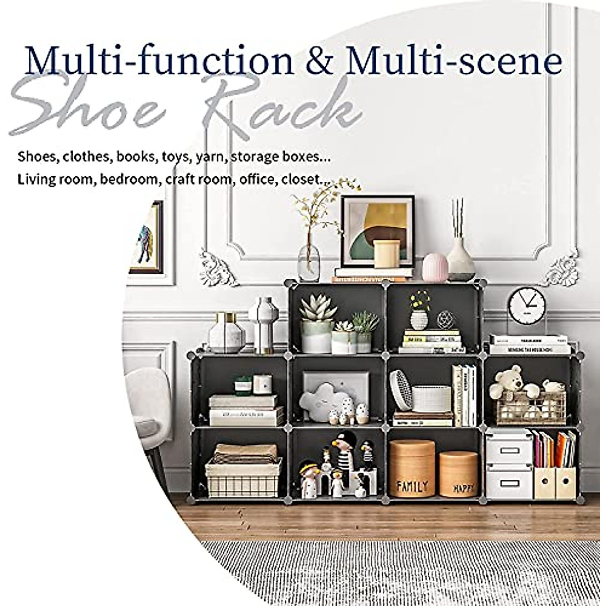 Aeitc Shoe Rack Organizer Shoe Organizer Shoe Storage Cabinet Narrow Standing Stackable Space Saver Shoe Rack (32 pairs, White)