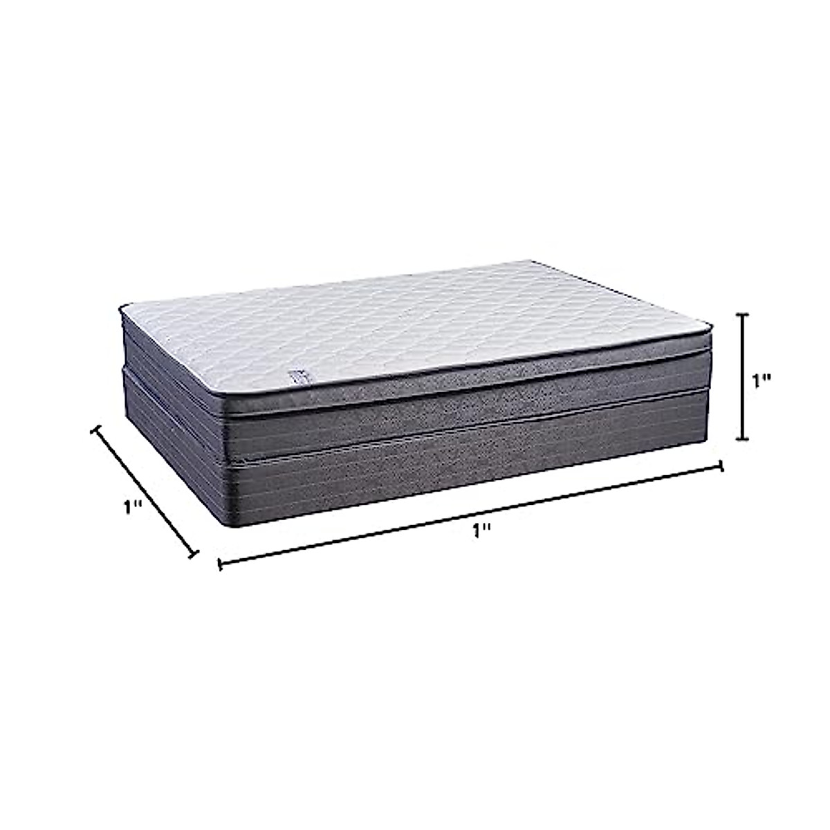 Spring Coil 10-Inch Plush Foam Encased Hybrid Eurotop Innerspring Mattress and 4" Wood Low Profile Boxspring/Foundation Set, Full xL