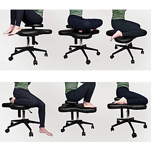 HANS Hans Meditation Chair,Cross Legged Kneeling Chair for Ergonomic Posture Corrective Seat (Balck) 211 211