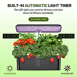 Herb Garden Hydroponics Growing System - MUFGA 12 Pods Indoor Gardening System with LED Grow Light, Plants Germination Kit(No Seed) with Pump System,Height Adjustable, Ideal Gardening Gifts for Women