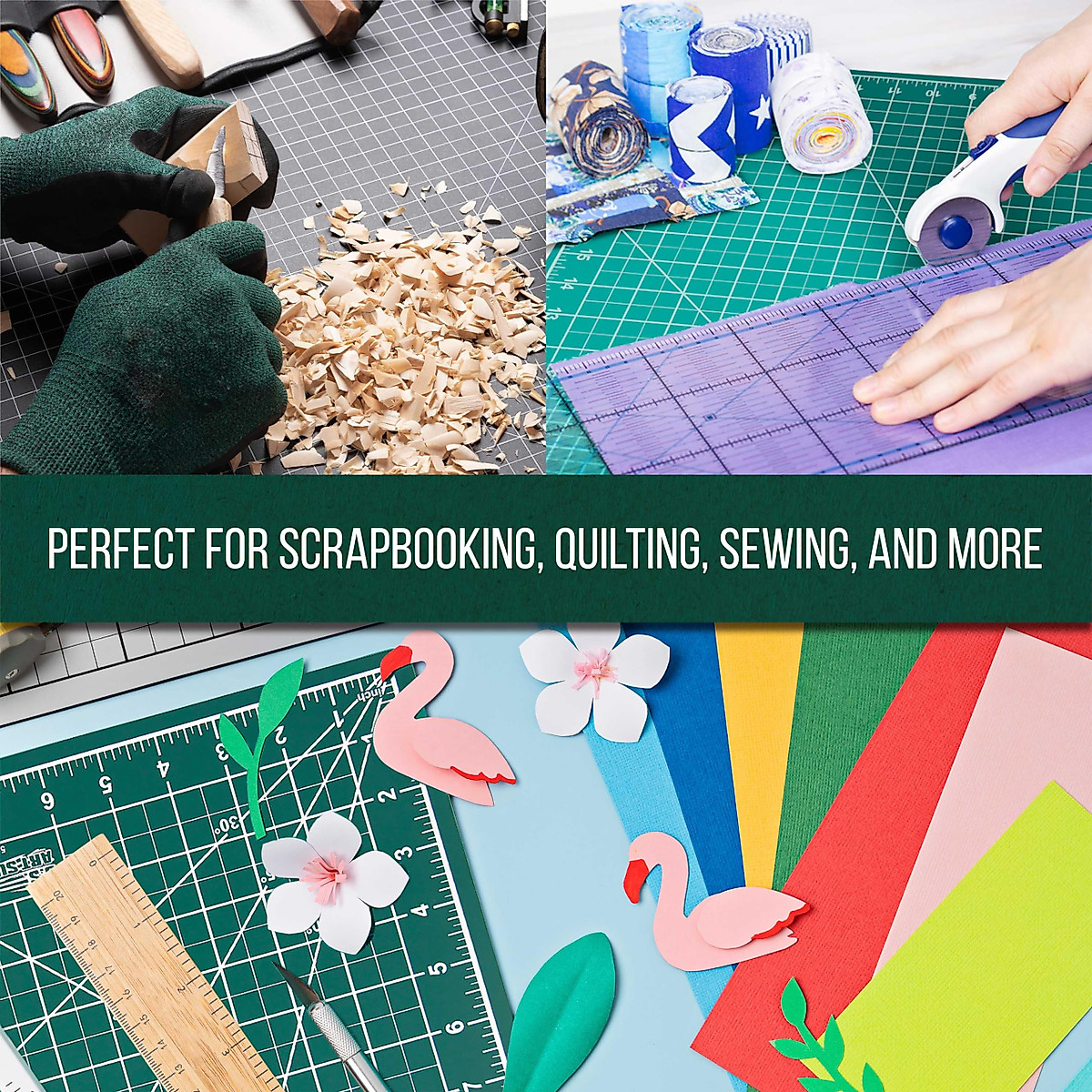 US Art Supply 36" x 48" GREEN/BLACK Professional Self Healing 5-Ply Double Sided Durable Non-Slip Cutting Mat Scrapbooking, Quilting, Sewing Arts & Craft