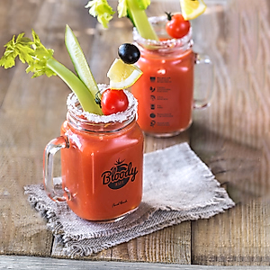 Final Touch Bloody Mary Mason Jar Mugs/Glasses, Set of 2-20 oz (600 ml) (GG5205)