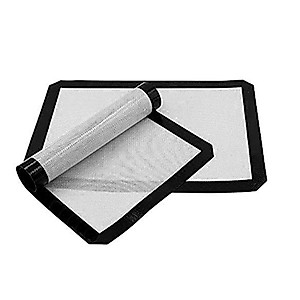 Large Silicone Baking Mat (15.7'x23.6') with Measurement Indicators, Non-Slip Surface, and Pastry Mat Sheet for Dough Rolling - Perfect for Creating Cookies, Macarons, and Bread - Pack of 2