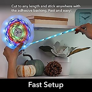 Geeni Prisma Symphony Smart LED Strip Lights, RGBIC Neon Color Changing WiFi Lights with App Remote Control and Music Sync, Compatible with Alexa and Google Home, 16.4 ft
