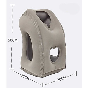 PVC Inflatable Travel Pillow Portable Headrest Chin Support Cushions for Airplane Plane Car Office Rest Neck Nap Pillows,Black