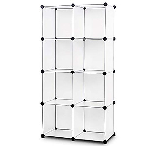GOFLAME Cube Storage DIY Portable Adjustable Closet Storage Organizer, Clothes Cabinet Wardrobe Cloest,White