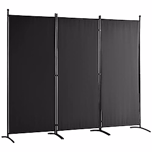 VEVOR Room Divider, 6.1 ft Room Dividers and Folding Privacy Screens (3-Panel), Fabric Partition Room Dividers for Office, Bedroom, Dining Room, Study, Freestanding, Black