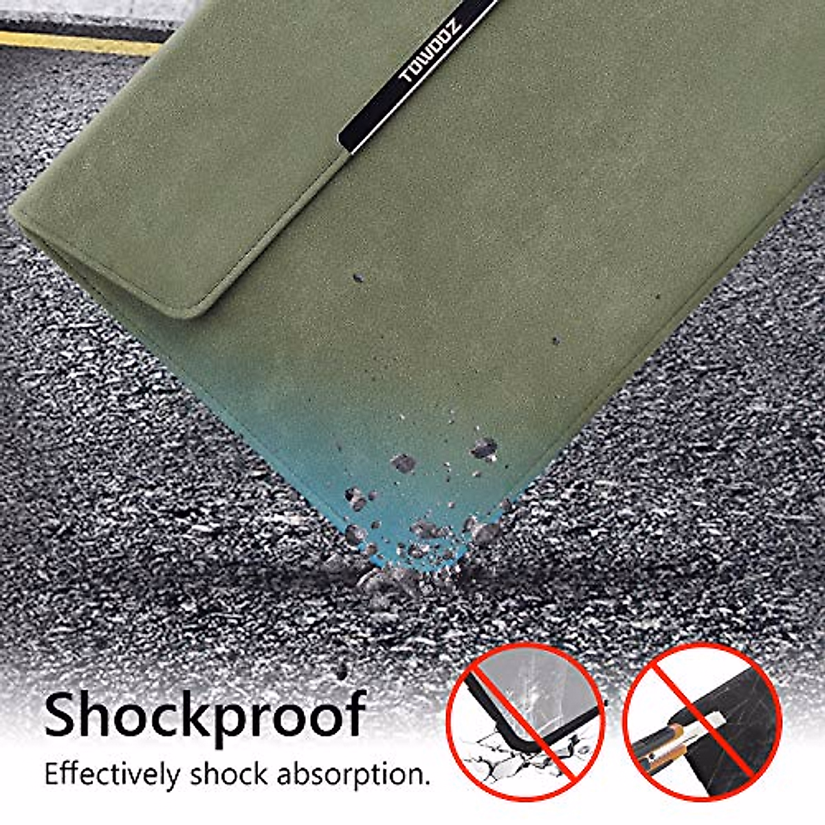TOWOOZ MacBook Air M2 Sleeve Waterproof Thin Laptop Sleeve Case Compatible with 2022 M2 Chip MacBook Air 13.6 Inch A2681 / MacBook Air 13-13.6 Inch/MacBook Pro 13-14 Inch, with Accessory Pouch