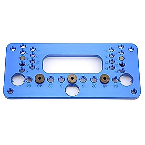 MISNODE Woodworking Jig Hole Opener Puncher Aluminum Alloy Hole Positioner Drill Guide Dowel Jig Kit Hole Punch Locator Kit Drill Jig Joinery Kit for Woodworking(Blue)