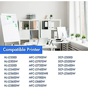 DR630 DR-630 2-Pack Drum Unit: Compatible for DR 630 Replacement for Brother MFC-L2700DW MFC-L2740DW HL-L2300D HL-L2320D HL-L2340DW HL-L2380DW DCP-L2540DW DCP-L2520DW HL-L2360DW HL-L2365DW Printer