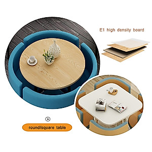 LSRY Coffee Table and Chair Set Office Conference Tables Negotiation Table Dining Table Small Space Dinette Round Leisure Hotel Lounges Balcony Restaurant Meetings Room Reception Tables (Color : Beig