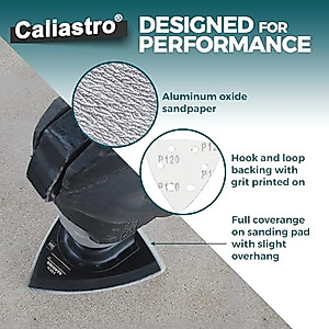 3 3/4" Triangle Sandpaper for Oscillating Multi-tool - Fits 3.5 Inch Corner Sanding Pads Including DeWalt, Milwaukee, Craftsman, Bosch, and Diablo; Delta Sandpaper with 80, 120 and 240 grits - 60-Pack