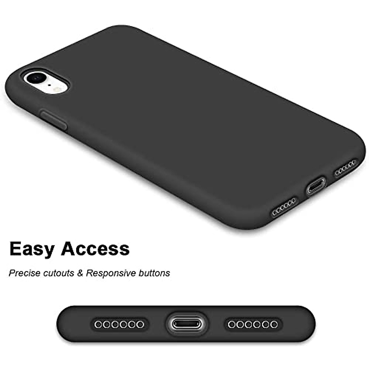 HHUAN Case for Ulefone Note 6 (6.10") with 2 Tempered Glass Screen Protector. Ultra-Thin Black Soft Silicone Anti-Drop Phone Cover, TPU Bumper Shell Case for Ulefone Note 6 - LF22