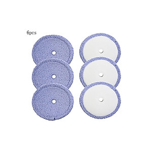 LCHONGMING 6pcs Washable Mother Yarn and Microfiber Mop Pads. Compatible for EVERYBOT, Edge, RS700 RS500 Robot Mop Cloths Replacement Accessory.Mop Pads