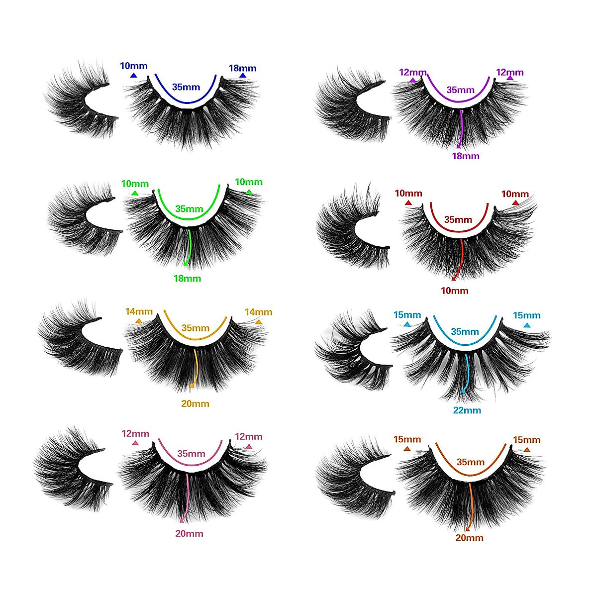 Mink Lashes Faux False Eyelashes Dramatic Natural Look 8 Styles Fake Eyelashes Pack 18-22MM Thick Crossed Fluffy Volume Reusable Eyelashes 3D Multi-layered Cat Eye&Round Shape by Boahankuke