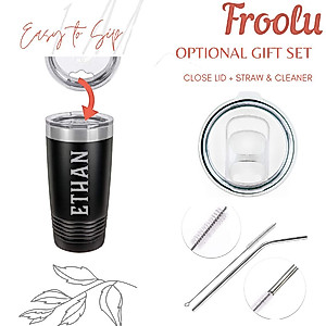 Froolu Personalized Tumblers Customized with Names - Travel Mug Gifts for Mom - Cute Mama Bear, Deer, Dragon Designs - Custom Coffee Cups Mother's Day, Christmas, Birthday Gift for Momma - Engraved