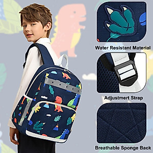 LOIDOU Kids Backpack Boys Kindergarten Preschool Backpacks Toddler School Bag Bookbag 16 Inch Dinosaur Backpacks for Kids 5+
