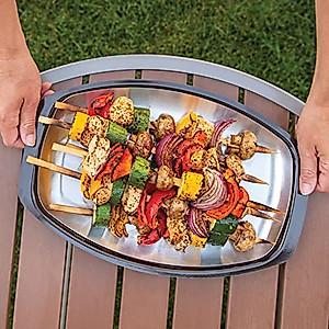 Nordic Ware 365 Indoor/Outdoor Grill N' Serve Plate, Brown/Silver, 10 By 15 inch