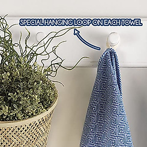 Hiera Home Turkish Hand Towels Set of 4 | 100% Cotton Decorative Towels for Bathroom, Kitchen, Gym, Yoga, SPA | Soft, Absorbent and Quick Dry Farmhouse Towels for Hands, Hair and Face | 19x39 inches