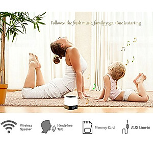 Alarm Clock Bluetooth Speaker Night Light Bluetooth Speaker,Touch Sensor Bedside Lamp,Dimmable Warm Light & Color Changing RGB LED Table Lamp MP3 Music Player for Kids,Bedroom,Camping (Newest Version)