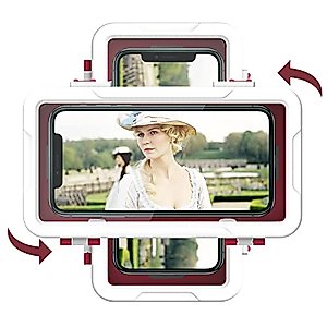 ANGVOG Waterproof Shower Phone Holder, 360° Rotation Anti-Fog Touch Screen Wall Mount Phone Stand for Bathroom Bathtub Kitchen Compatible with Under 6.8 Inch Cell Phones