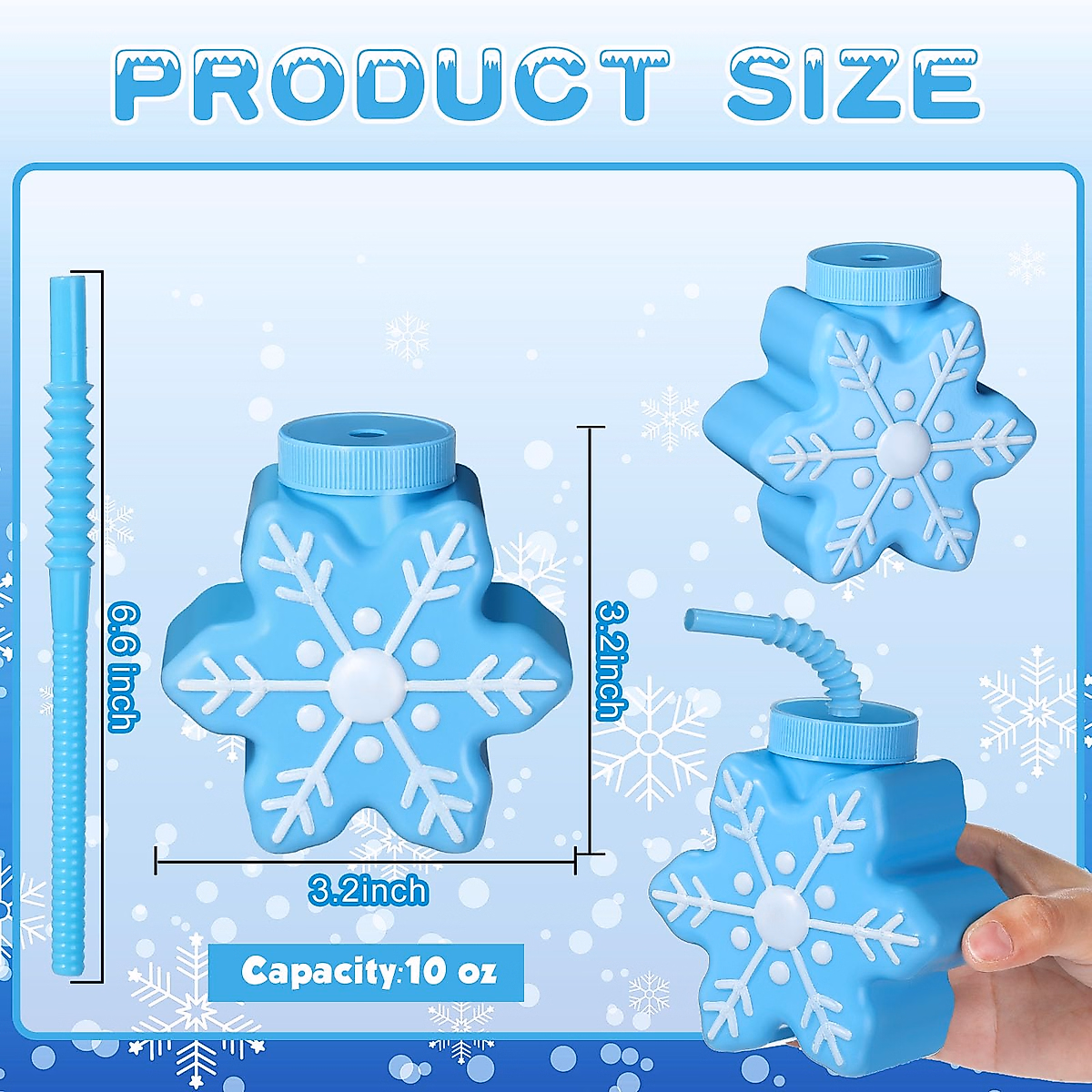 Sliner 12 Pcs Christmas Party Plastic Cups 10 oz Xmas Tree Gingerbread Peppermint Candy Snowflake Cups Gift Set with Lids Straws for Xmas Birthday Party Gifts Supplies