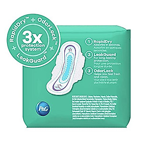 Always Ultra Thin, Feminine Pads For Women, Size 1 Regular Absorbency, With Wings, Unscented, 46 Count