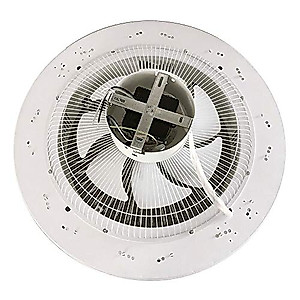 22'' Modern LED Invisible Ceiling Fan with light 3-Color 3-Speed 64W 7 Acrylic Blades Round Enclosed Chandelier Fan with Remote Control Semi Flush Mount Quiet for Bedroom Living Room (Bamboo leaf)