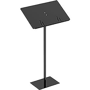 KSacry Acrylic Podium Stand, 42.3" H Black Angle Adjustable Acrylic Podiums for Church,Modern Lecterns & Pulpits for Classroom, Concert, Church, Speech, Easy Assembly, Metal Base, Black