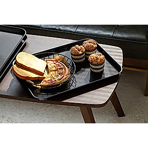 Aebeky Plastic Cafeteria Trays,Fast Food Serving Trays,13"X17",Set of 6 (Black)