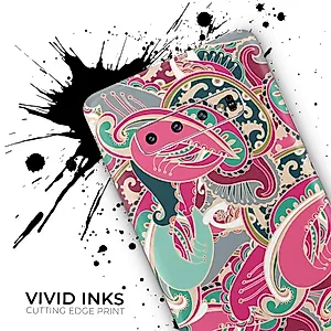 DesignSkinz Colorful Pink & Teal Seamless Paisley Protective Vinyl Decal Wrap Skin Cover Compatible with The Samsung Galaxy S20 (Screen Trim & Back Glass Skin)