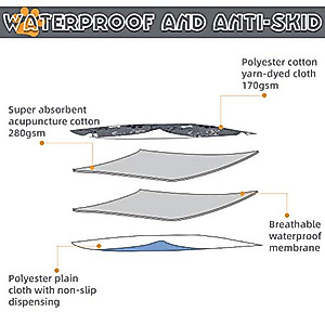 PAWCHIE Washable Pee Pads for Dogs - 2 Packs Large 34" x 41" Non-Slip Reusable Dog Potty Training Mat for Pet Playpen, Super Absorbent Puppy Whelping Pad for Small Medium Large Dogs