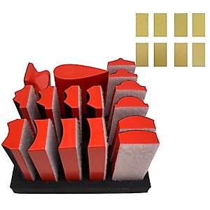 16pcs Hook and Loop Sanding Block Kit with 40pcs Sandpaper Sheets,Interchangeable Assorted Contoured Profile Sanding Pad Tools Set,Hand Sand Chassis for Wood Furniture,Auto Paint and DIY Crafts
