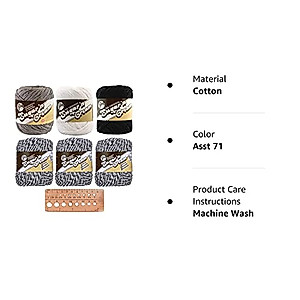 Lily Sugar n' Cream Variety Assortment 6 Pack Bundle 100% Cotton Medium 4 Worsted with Knitting Gauge (Asst 71)