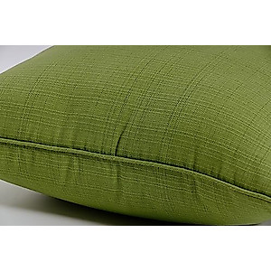 Pillow Perfect Forsyth Solid Indoor/Outdoor Lumbar Pillow Plush Fill, Weather and Fade Resistant, Lumbar - 11.5" x 18.5", Green, 2 Count