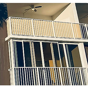 Abrotain Fence Privacy Screen Balcony Deck Fencing Cover 3'3"x9'9" 80% Shade Fabric Sun Shade Cloth Decorative Fence Covering Net Mesh Shield with Grommet for Outdoor Garden Backyard Porch Patio Yard