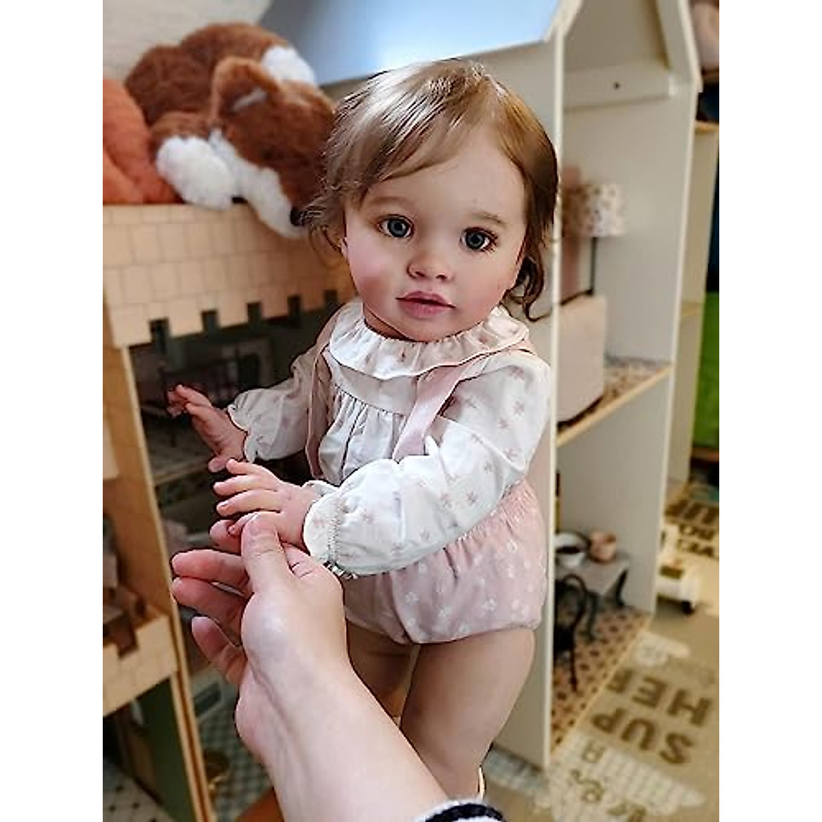 RXDOLL 26 Inch Reborn Baby Doll Big Size Reborn Toddler Girl Realistic Baby Dolls Life Size Standing Girl Look Real Children Reborn Babies Bebes Doll for Girls 3+
