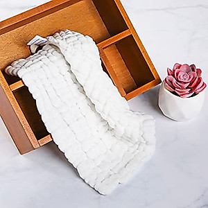 PPOGOO Baby Muslin Washcloths Natural Purified Cotton Baby Wipes Soft Newborn Baby Face Towel 10 Pack Multipurpose