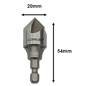 CONQUER Tools 2PCS Deburring Chamfer Tool Set, Deburring External Drill Bit, Countersink Drill Bit for Fit 1/8"-3/4"(3mm-19mm)