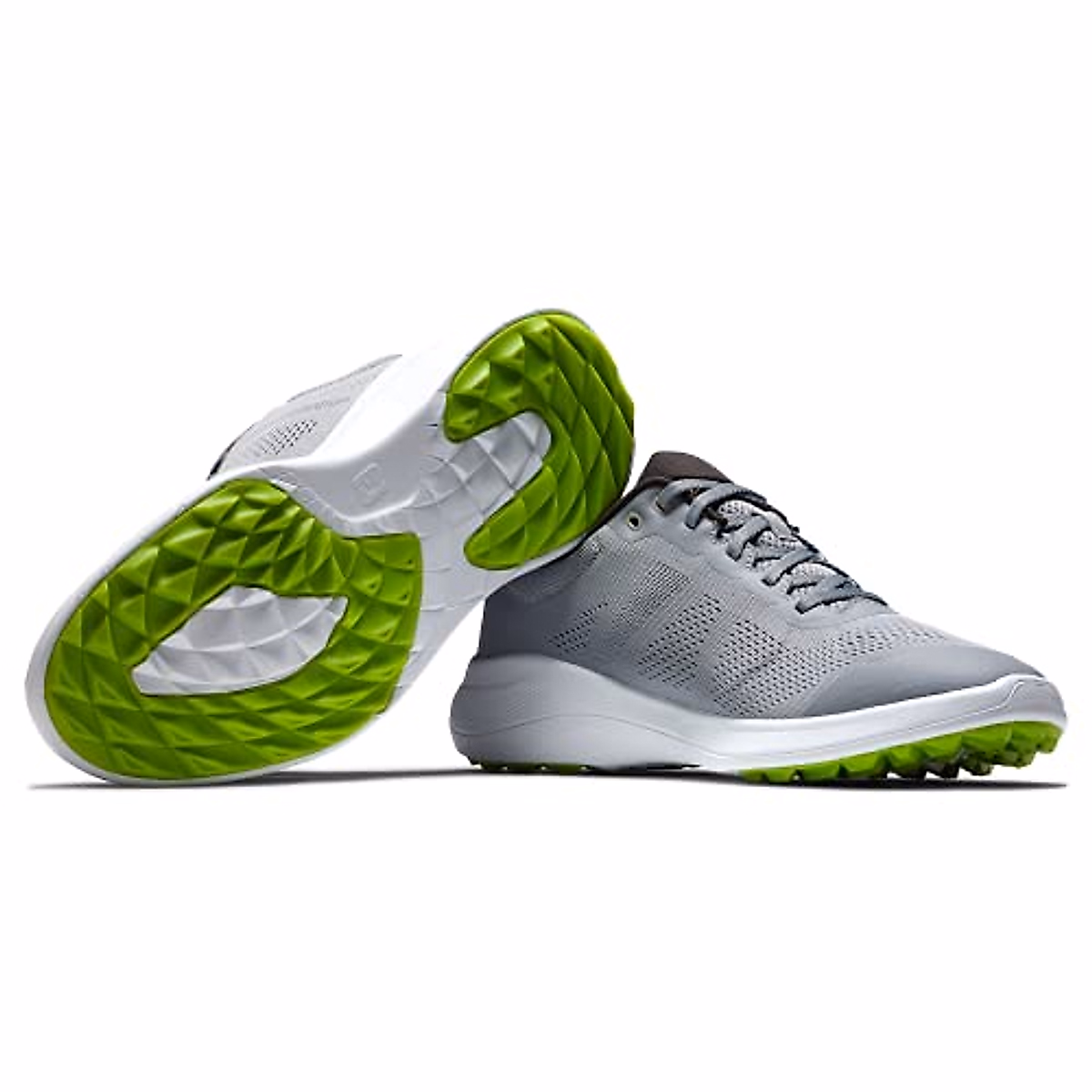 FootJoy Men's FJ Flex Golf Shoe, Grey/White/Lime, 14