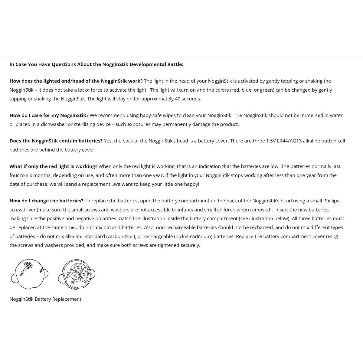 SmartNoggin NogginStik Developmental Light-Up Rattle for Infants up to 12 months